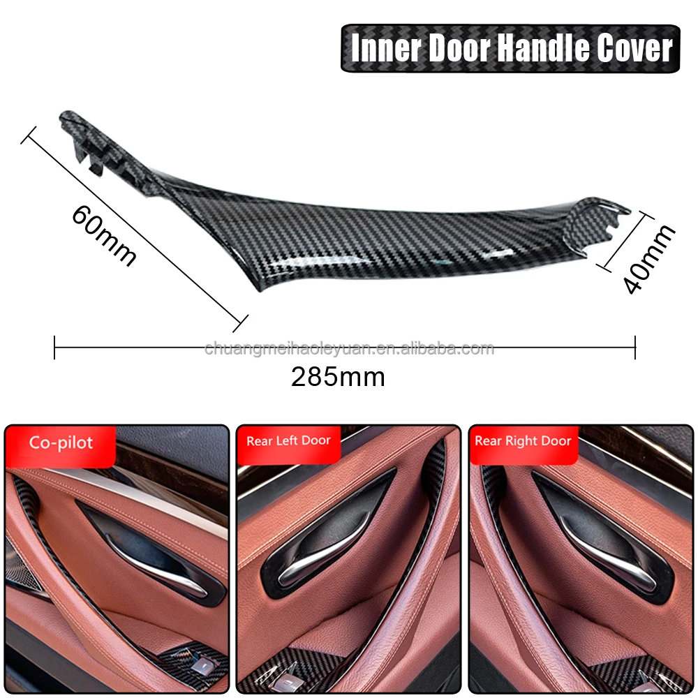 Car Accessories Carbon Fiber Inner Door Handle Panel for BMW 5 Serie