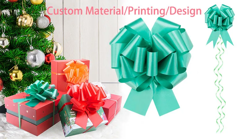 6/10/24 Inch Large Pull Up Christmas Gift Organza Flower Pom Pom Pull ...
