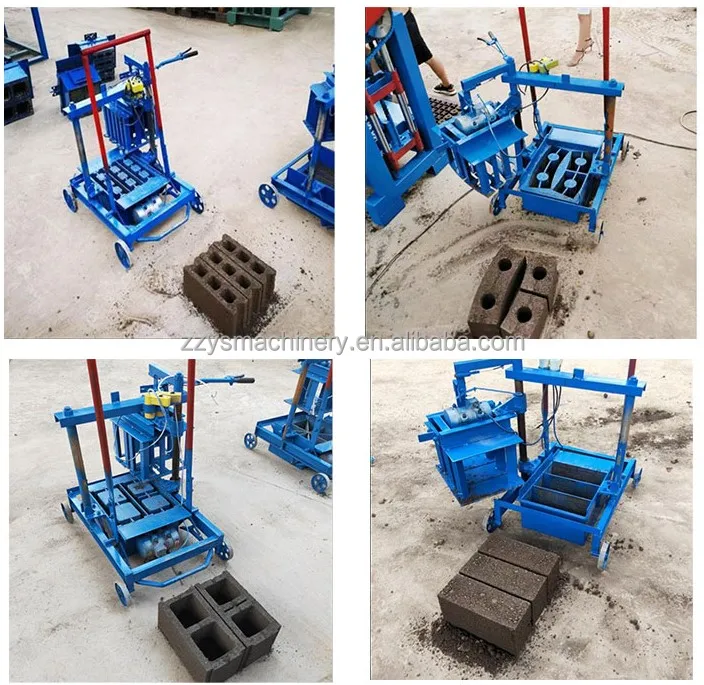Household Small Mobile Brick Machine Hollow Burn-free Cement Brick ...