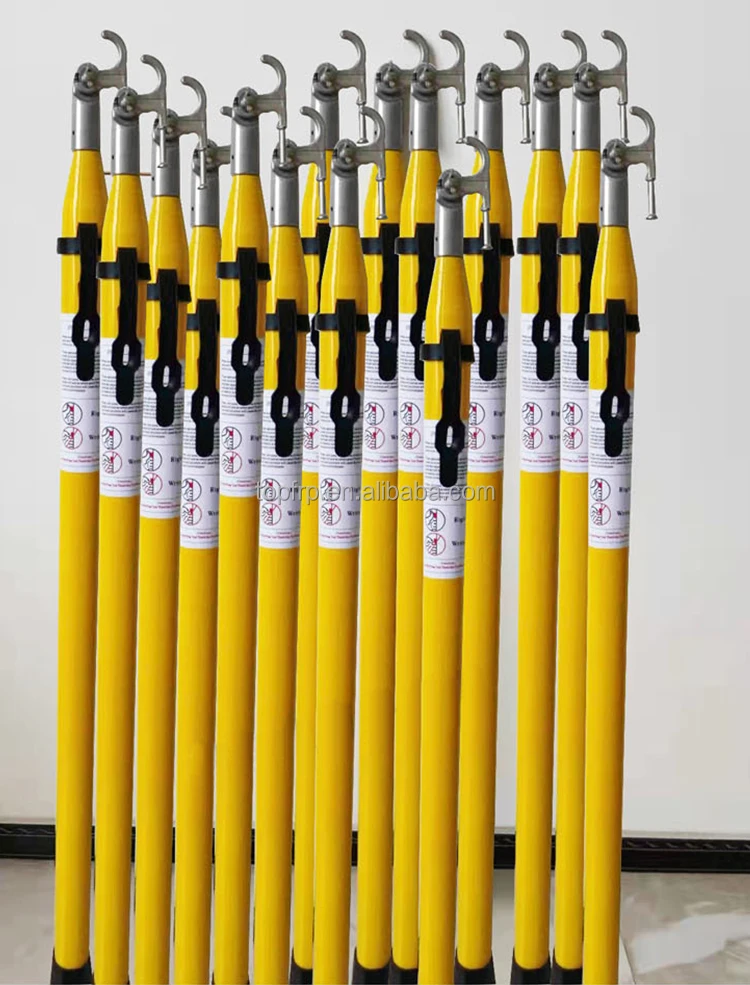 Triangle Fiberglass FRP High Voltage Telescopic Hot Stick Operating Rod ...