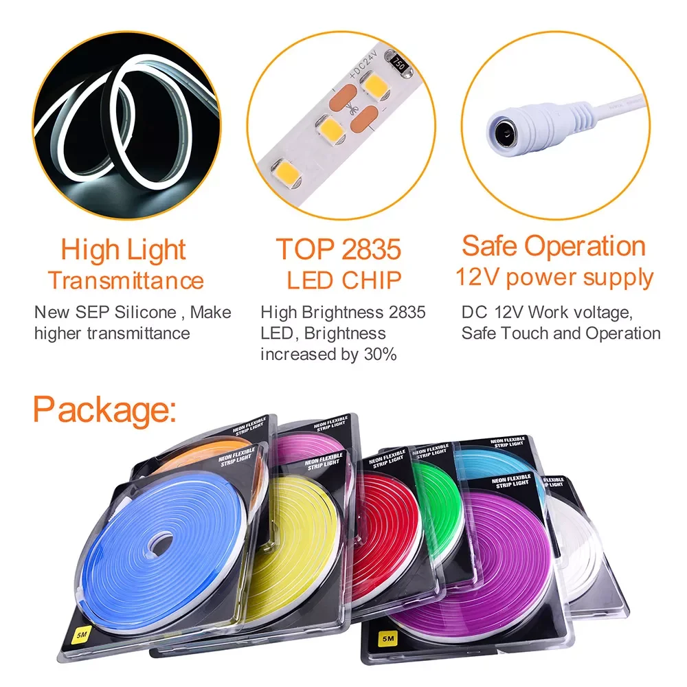 Neon Flex Flexible Pvc Neon Strip Neon Light Rgb Waterproof 12v 110v ...