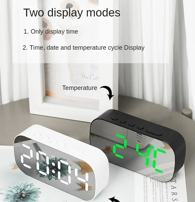 Digital Alarm Clock Desktop Table Clock Temperature Calendar LED ...