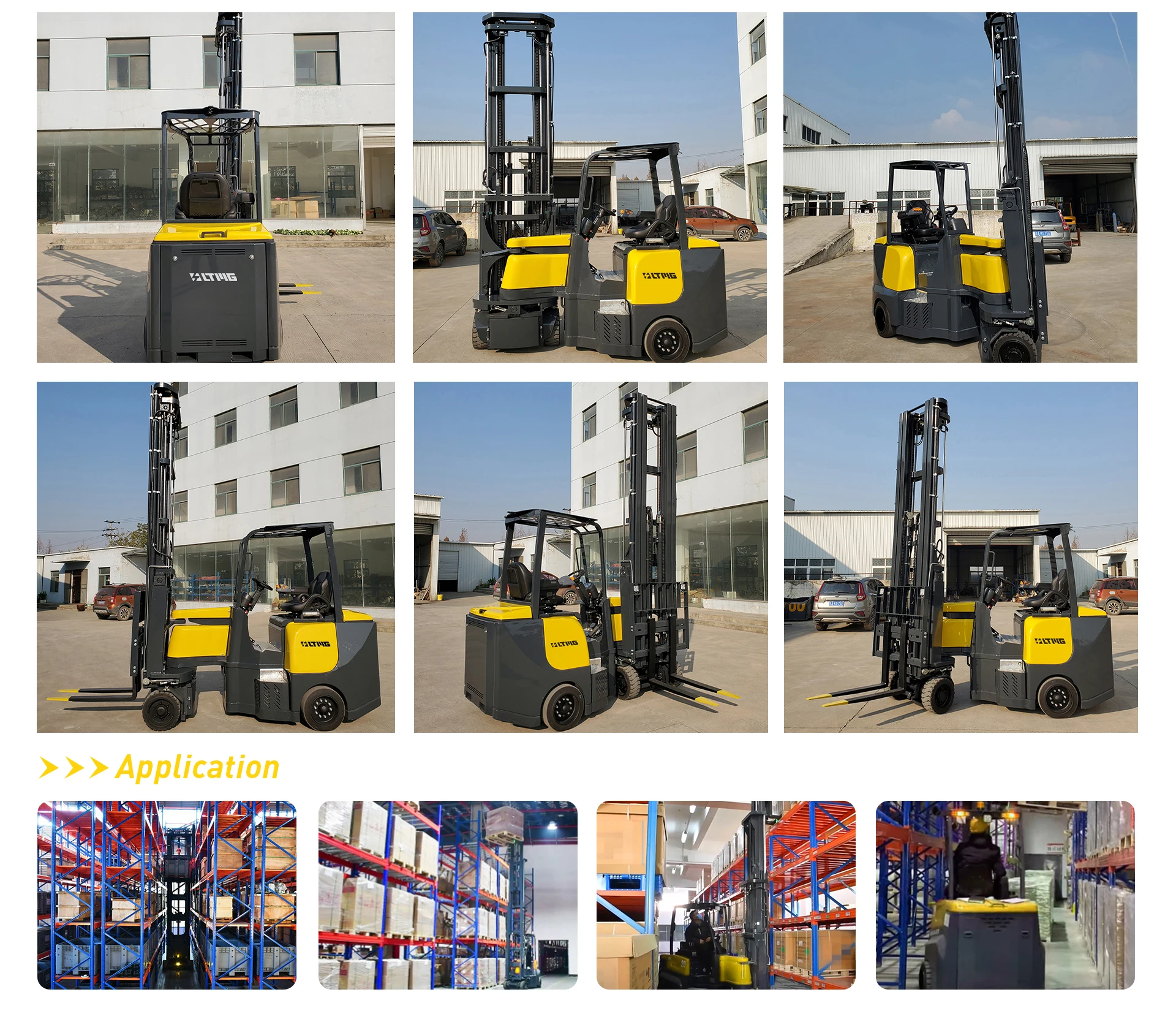 Warehouse Electric Forklift Narrow Aisle Forklift 1.5 Ton 2ton 1500kg ...