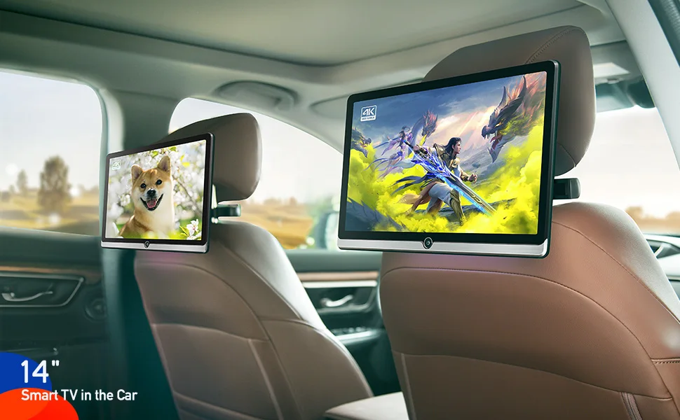 14 Inch Newest 4k Android 10.0 Portable Car Tv Rear Seat Headrest ...