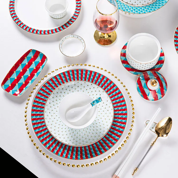 P&T Ceramics Factory Luxury Bone China Plates Sets
