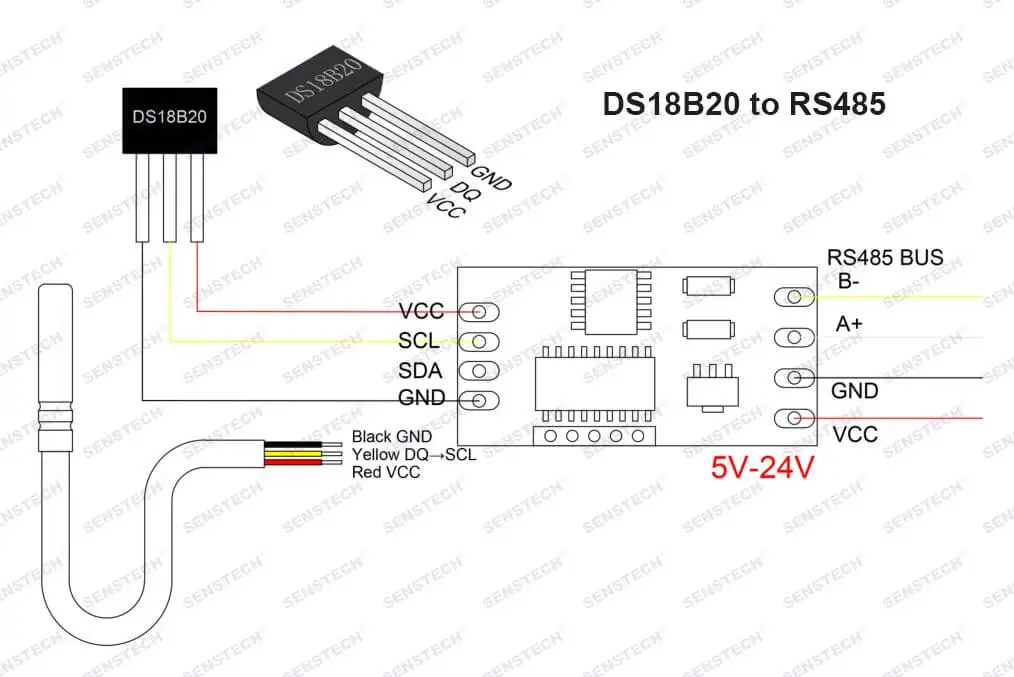 Rs485 Modbus Rtu Temperature Sensor Ds18b20 Buy Rs485 Temperature Sensor Ds18b20ds18b20 