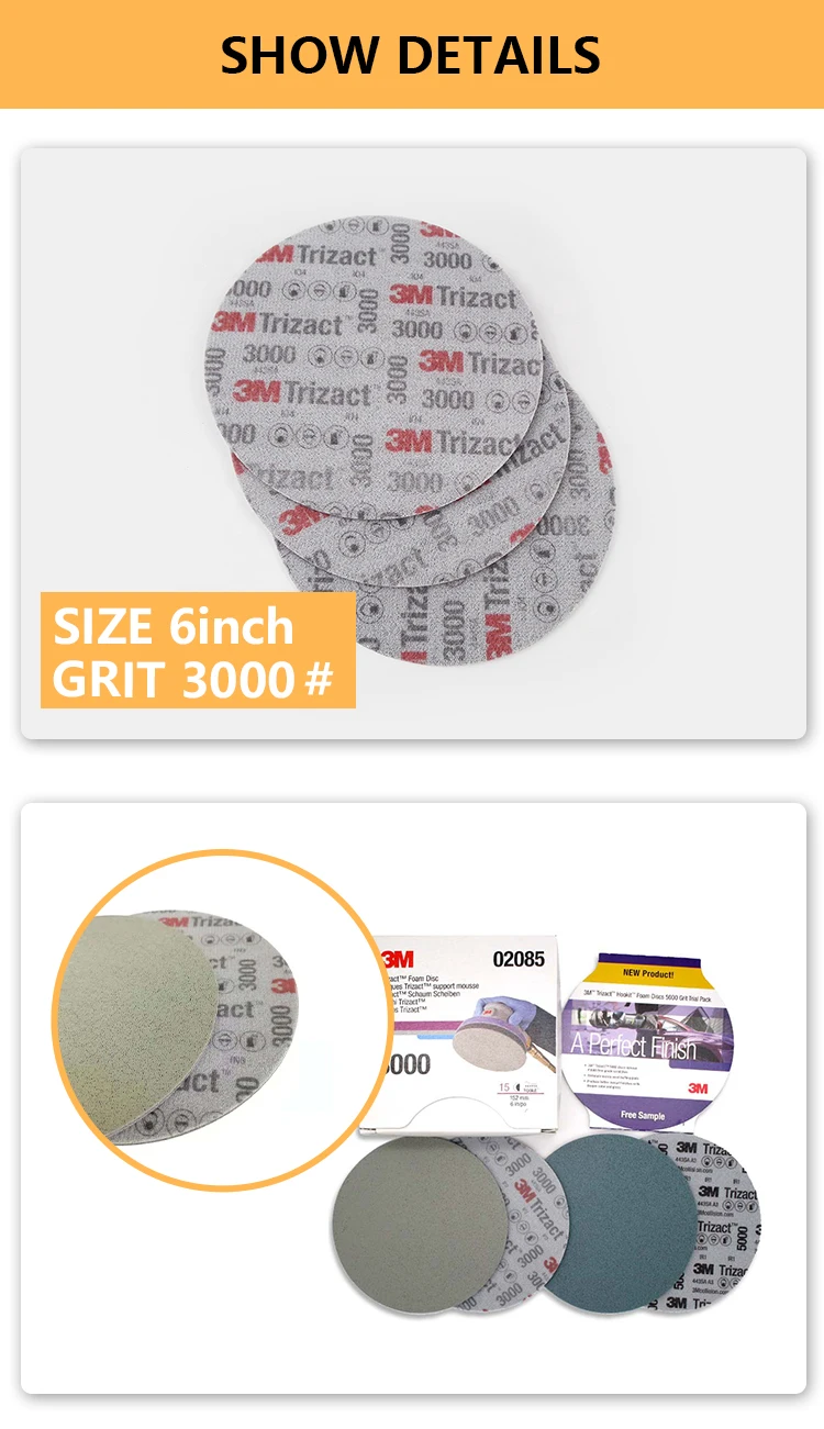 3M 02085 Trizact Black Logo Grit 3000 Abrasive Sanding Sponge