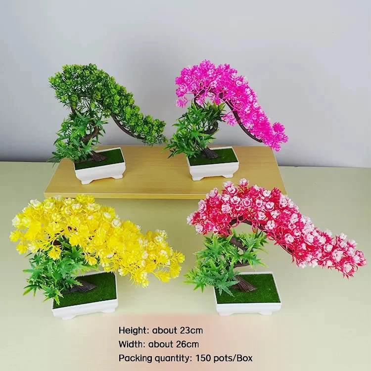 Nordic Simulation Small Plastic Floral Potted Plants Indoor Home Office ...