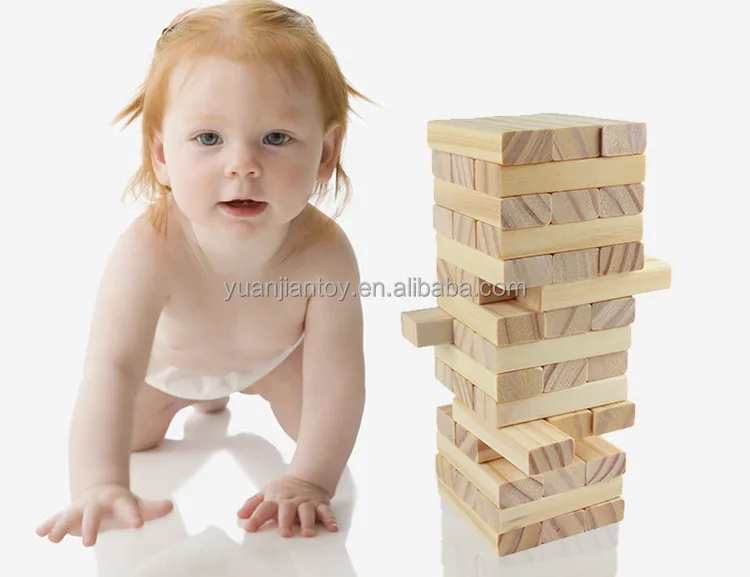 Toppling Topple Tower,60 Pcs Wooden Blocks Stacking Game,Giant Tumble ...