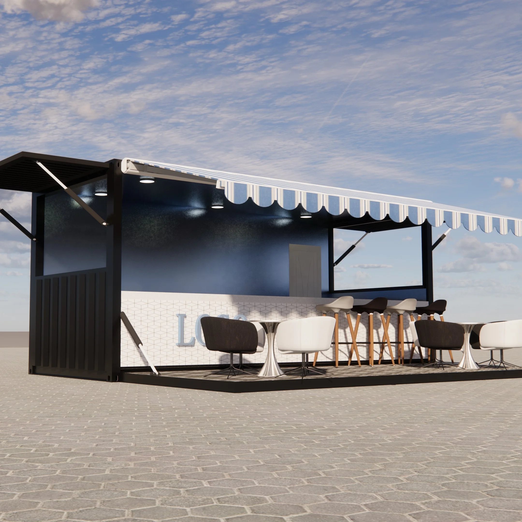 20ft Prefabricated Container Bar Mobile Shipping Container Restaurant ...