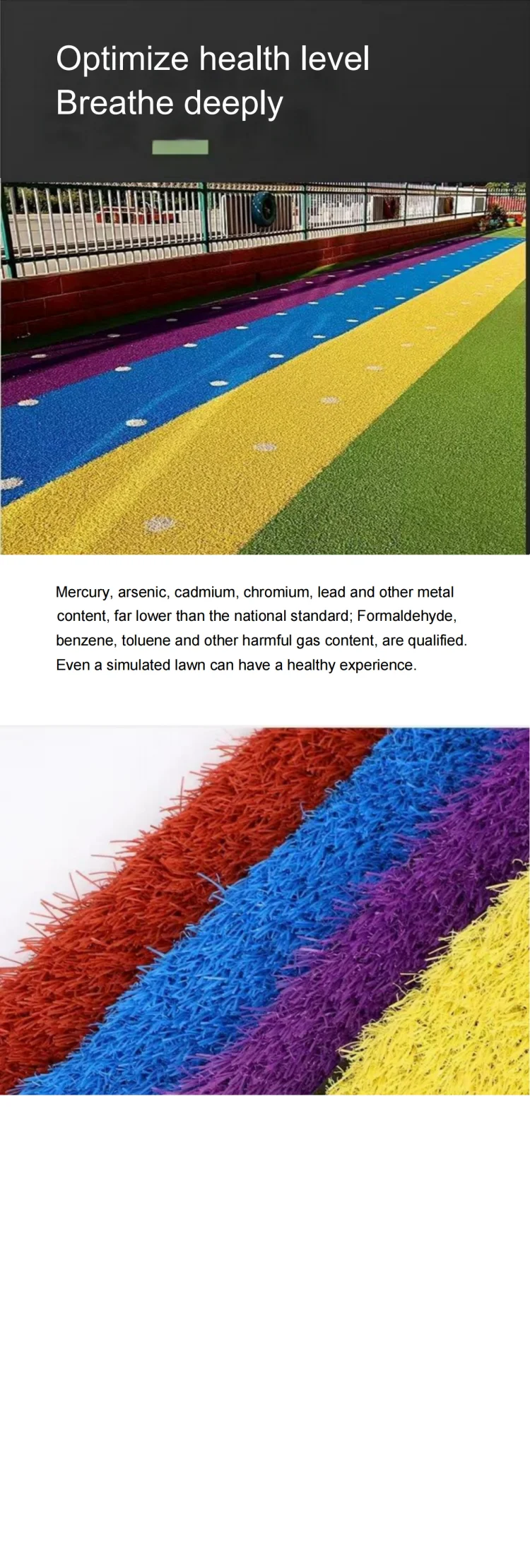 Colorful Artificial Grass for Kindergarten Playgrounds Turf Pets ...