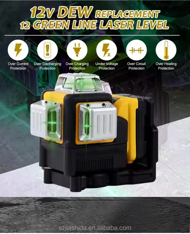 3D 12 Lines Green Laser Level - Precise Indoor Measurement