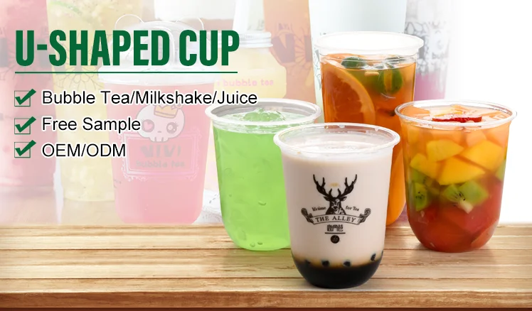 Custom Boba Tea 16oz Plastic Cups With Dome Lids With Hole Pp Cups Logo ...