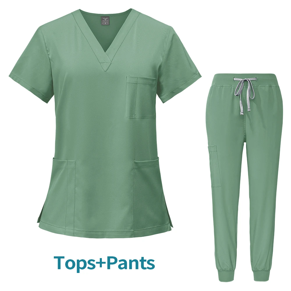 Unisex Logo Custom Scrub Uniform Sets Beauty Hospital Nurse Doctor V ...