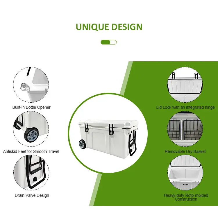 Dl120 Insulated Wheeled Cooler Box Big Camouflage Ice Chest For Outdoor ...