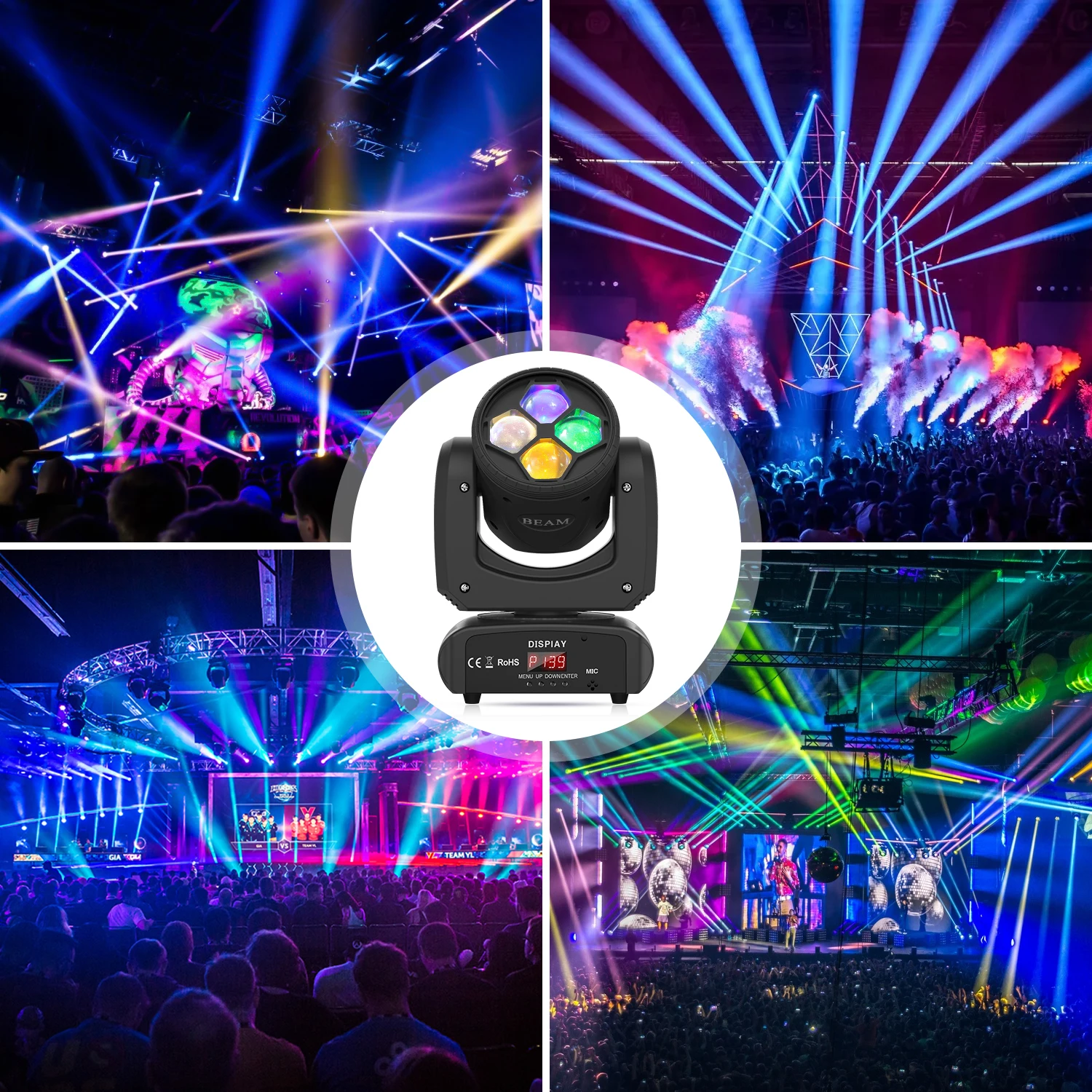 80W 13 Color Movinghead Lights - DMX Control for Parties