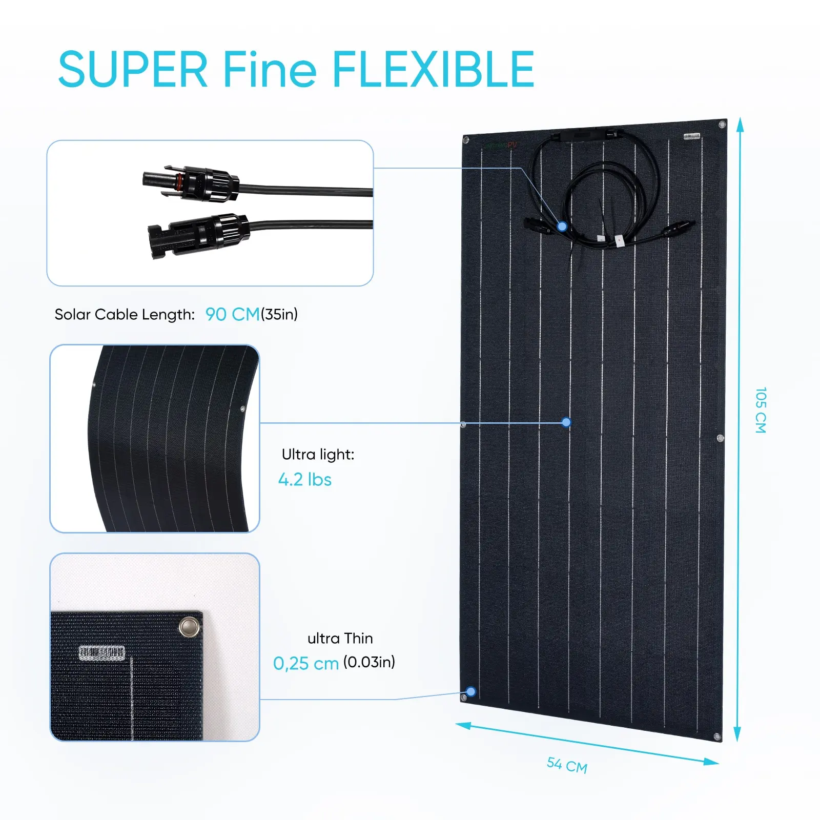 500W Monocrystalline Flexible Solar Panel for RV & Boat
