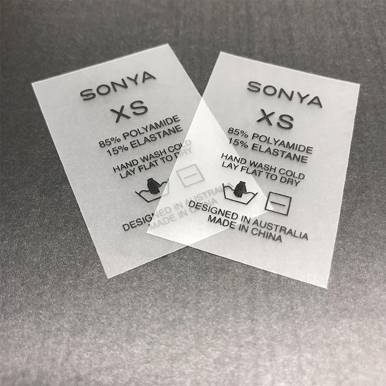 Custom Size Name Logo Transparent Waterproof Printing TPU Clothes Care ...