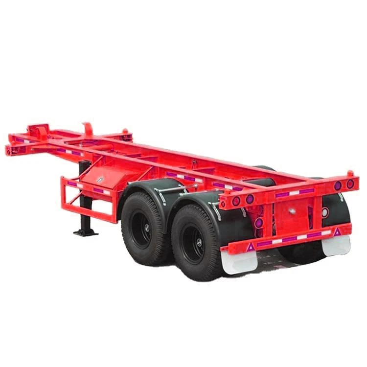 3 Axles 20ft 40ft shipping Container Transport gooseneck skeleton Container Chassis Semi Truck ...