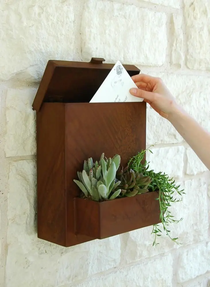 Durable Standing Corten Steel Drop Box for Parcels & Newsletters