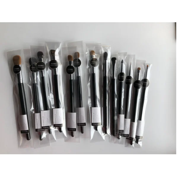 Vonira 18 Pc Natural Goat Hair Eye Makeup Eyeshadow Brushes Set Soft Synthetic Eye Blending ...