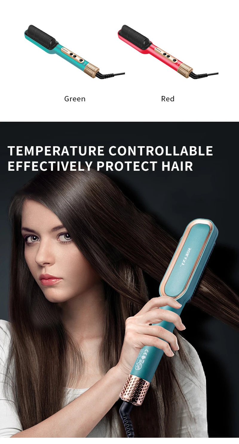 Sokany Best Straight Hair Combs Double Anti-scald Hair Straightener And ...