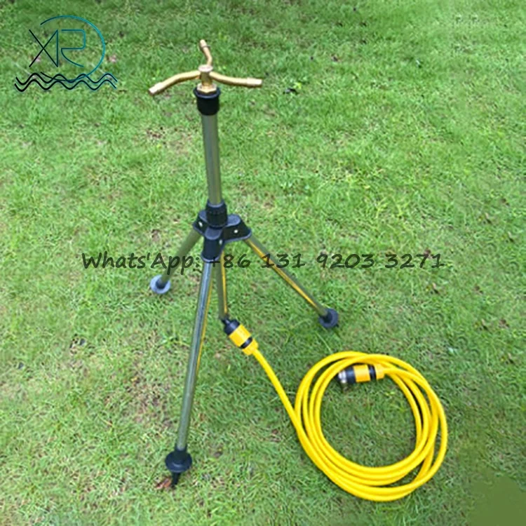 3 Arm Brass Rotary Sprinkler And Zinc Base With Wheel 360 Degree Fully ...