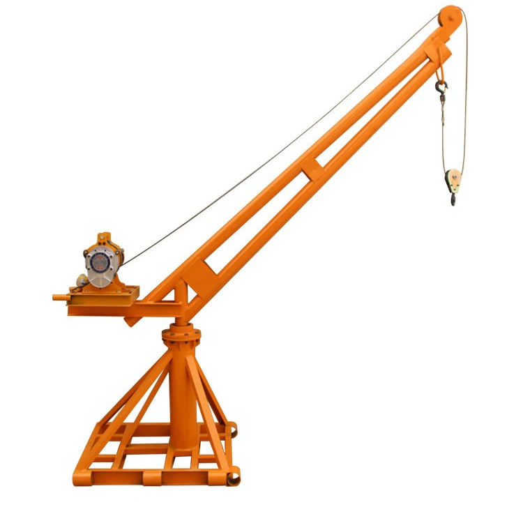 Mini Construction Lift 500kg 1000kg Hoist Outdoor Crane Roof Lifting Machine Mobile Boom Lifting ...