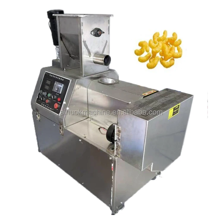 Stainless snack Pelllet extruder machine food corn puff machine puffed ...