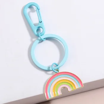 Cute Girly Rainbow Keychain Key Chain For Women Bag Pendant Key Ring ...