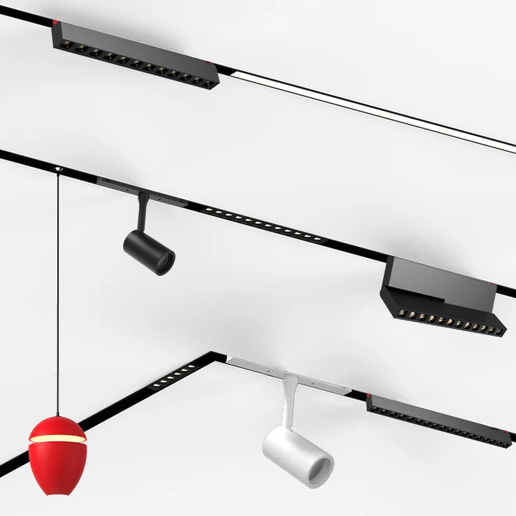 Modern Magnetic Track Light 220v 48v Black Embedded Spotlight Fixtures ...