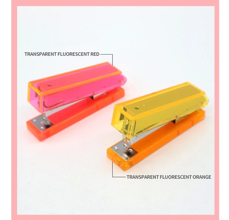 Luxury Metal Office Stationery Gradient Color Acrylic Gold Stapler Hand ...