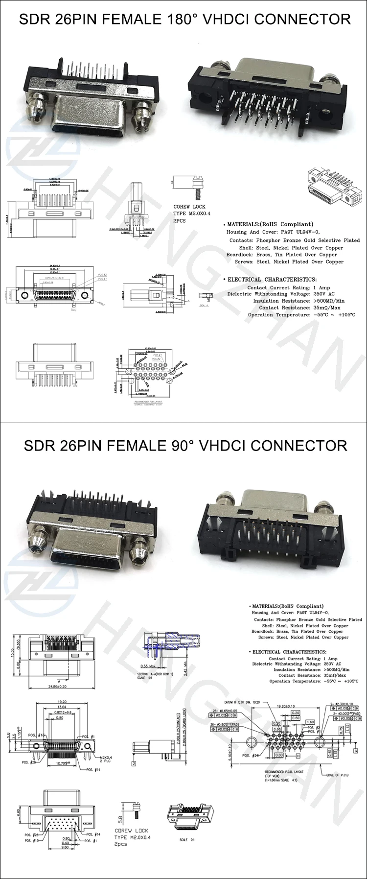 SDR 26pin Male SCSI VHDCI Connector - Reliable Performance