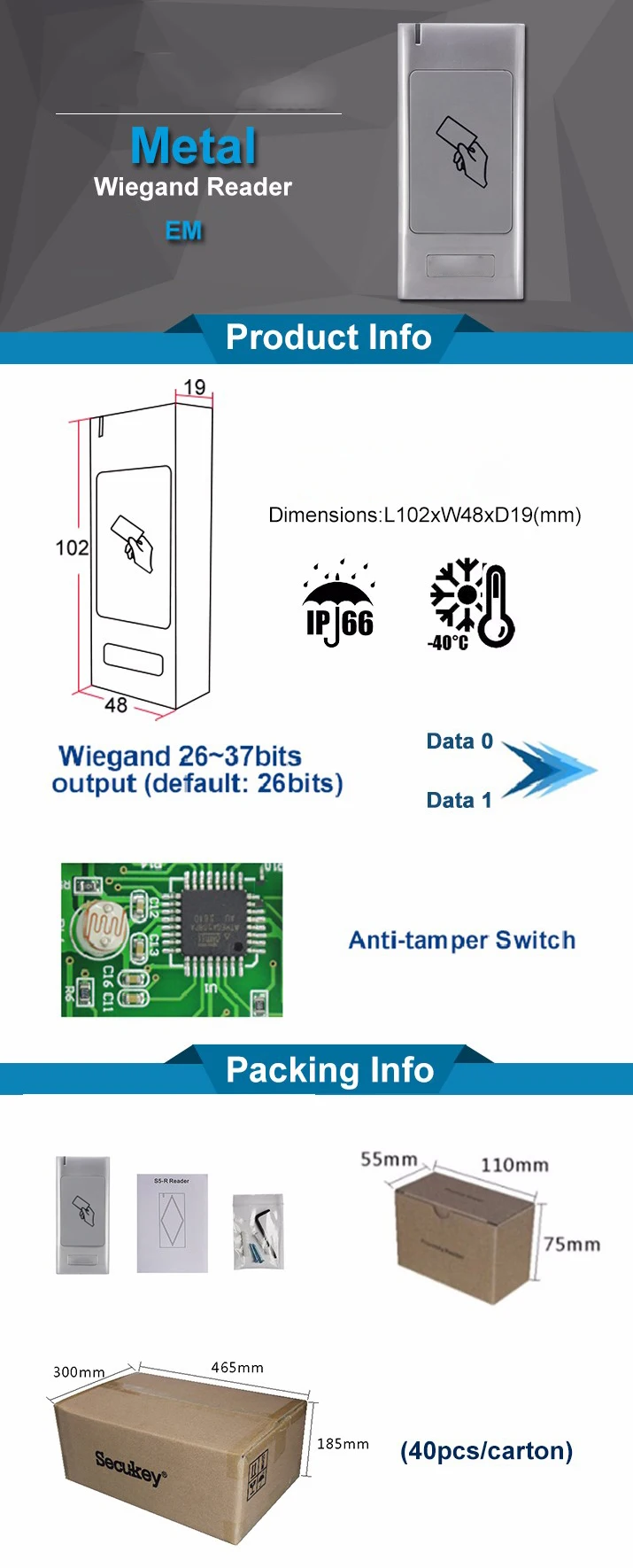 Dual Frequency ID IC Elevator Access Control Card Reader 125KHz 13 ...
