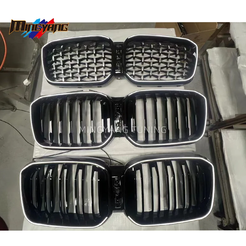 2023 Style Glossy Black Front Bumper Grille Grill With Led Light For ...