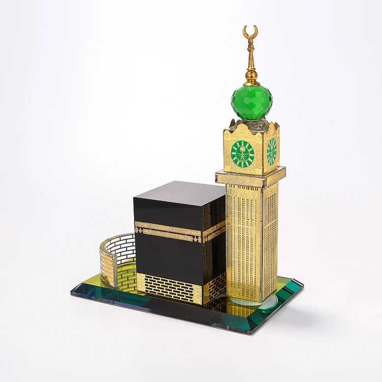 Crystal Glass Makkah Clock Tower - Kaaba Quran Islamic Gift for Eid ...