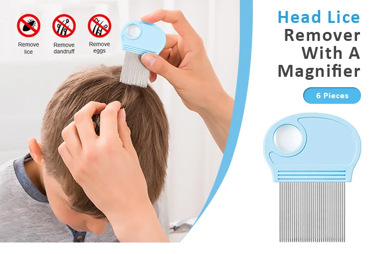 Custom Plastic Terminator Lice Comb Stainless Steel Human Hair Pet Flea ...