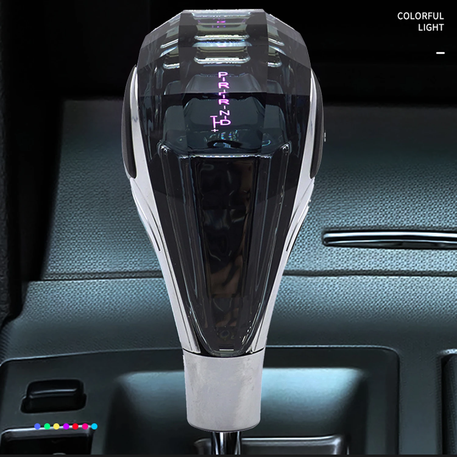 Car Gear Shift Knob Handles With Led Backlight Crystal Shifter Lever ...