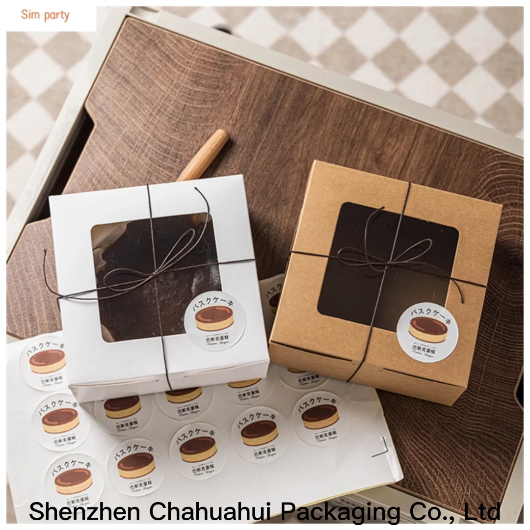 Sim-party Square Mousse Basque White Slice Cheesecake Packing Boxes ...