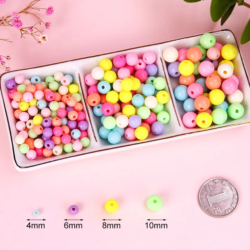 500g 8mm Acrylic Beads for Jewelry Making - Bulk Craft Beads for Kids ...