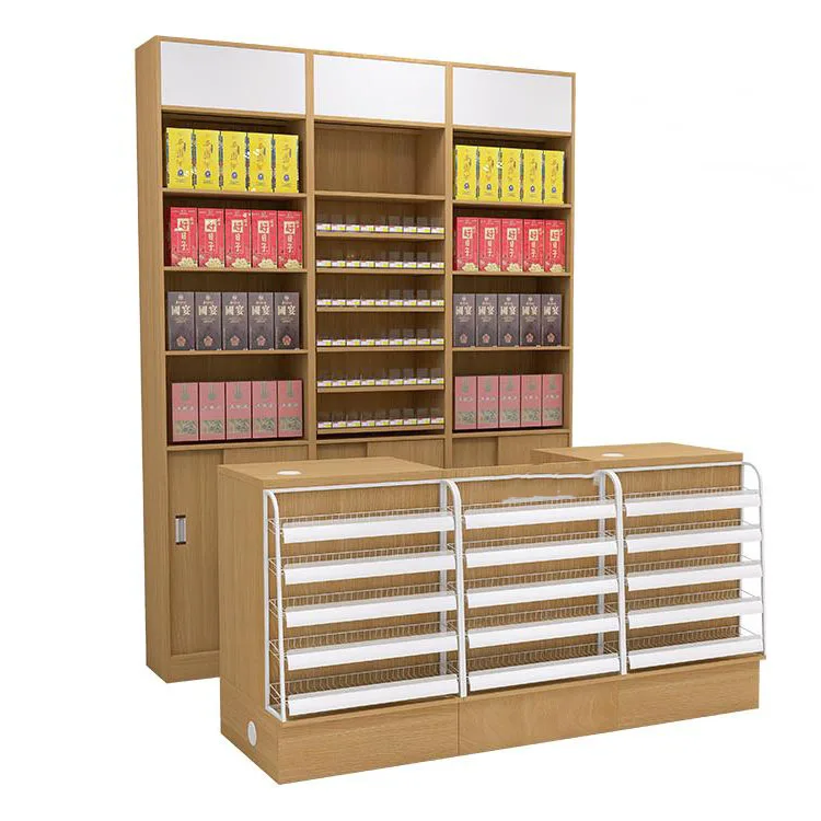 Meicheng Wood Cigarette Shop Cabinet Cigarettes Display Racks Tobacco ...