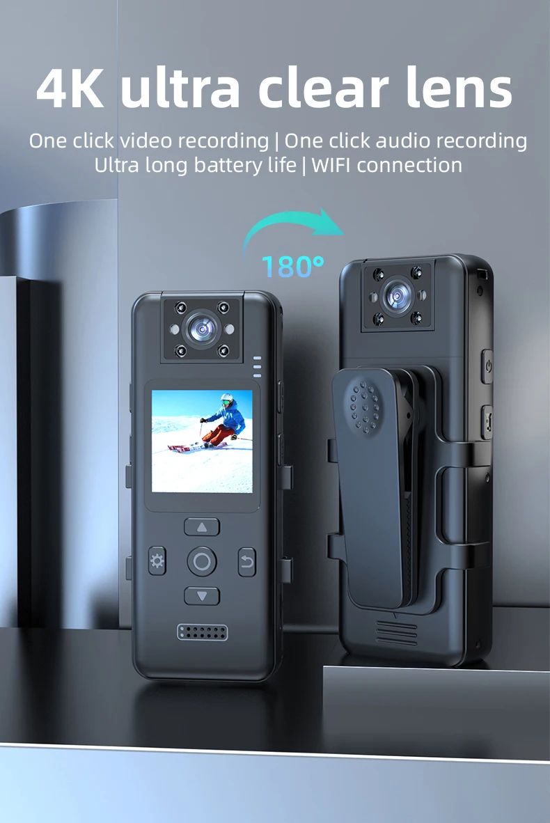 4K HD Wi-Fi Body Camera with Detachable Battery 30fps Video Motion ...