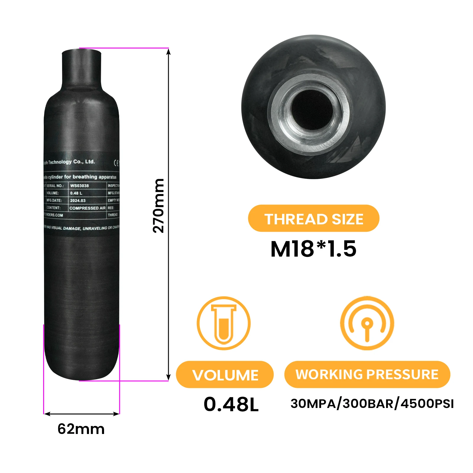 Alibaba.com: TUXING Frosdted Airgun Small HPA 0.48L 480cc High Pressure ...