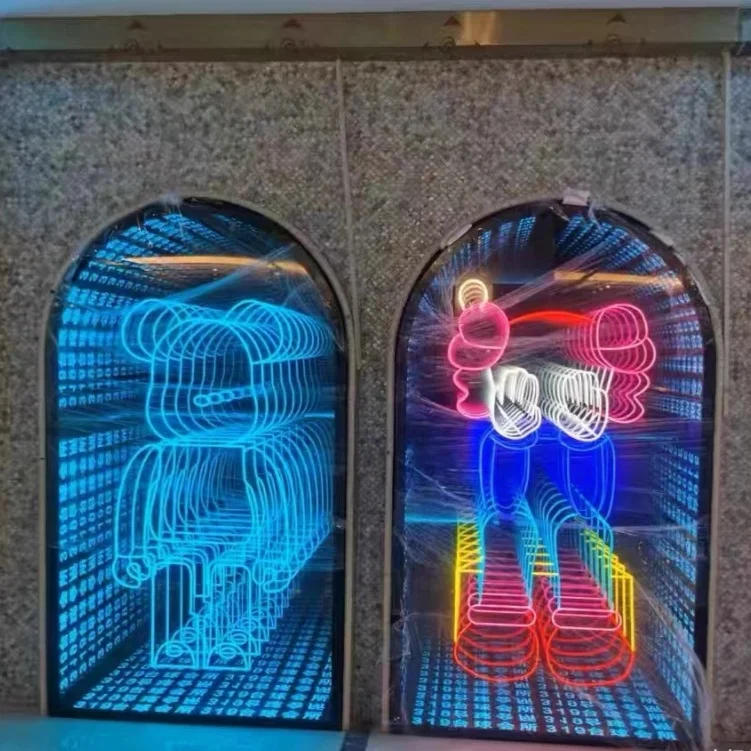 Personalised Custom Text Infinity Mirror Neon Sign Art Wall Decor Led ...