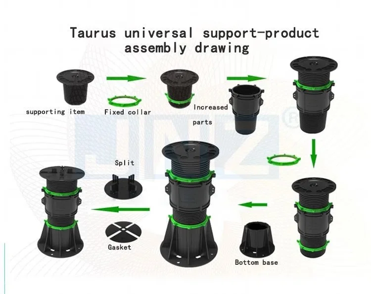 Office Building Roof Top Pave Support Height Adjustable Plastic ...