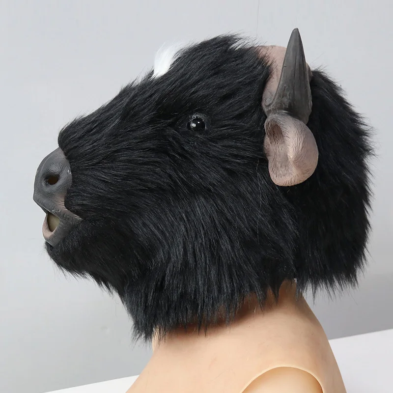 Alibaba.com: Deluxe Buffalo Mask Realistic Cow Full Head Masquerade ...