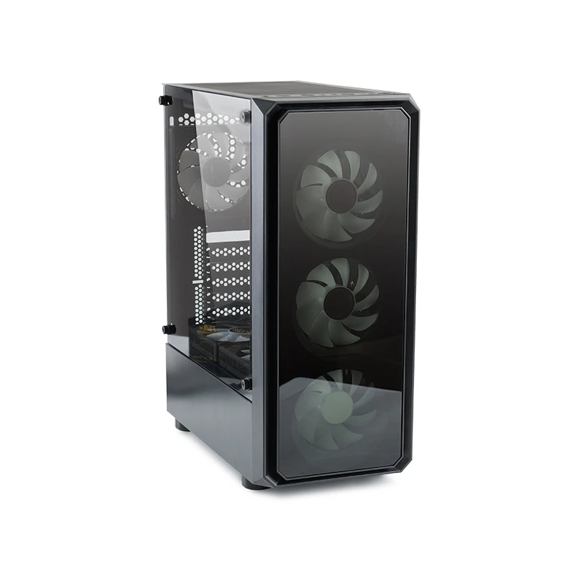 Choiyan Pc Tower Gaming Casing Atx Mid-tower Case 2 Tempered Glass ...