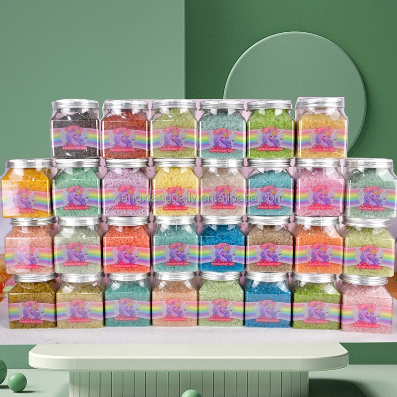White Label Rainbow Colorful Bath Salt Relax Dead Sea Salt Spa Skin ...