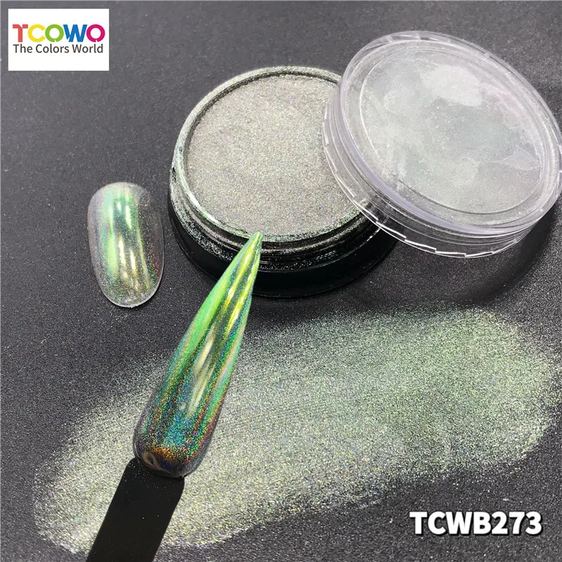 Silver Iridescent Peacock Sparkle Chrome Powder Chameleon Holographic ...