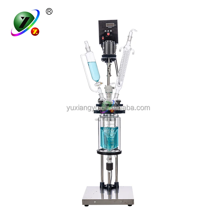 Small Size HEB-2L Jacketed Glass Reactor 2L Bioreactor with Automatic ...